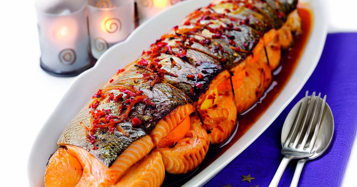 Cooked Whole Salmon Steam Combi Recipe: Oven Roasted Whole Fish Using