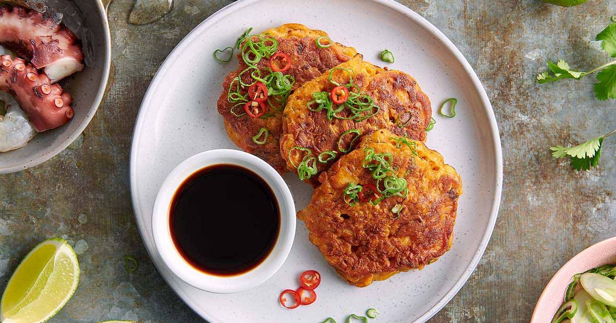 Juicy-seafood-pancakes | Recipe | Kikkoman