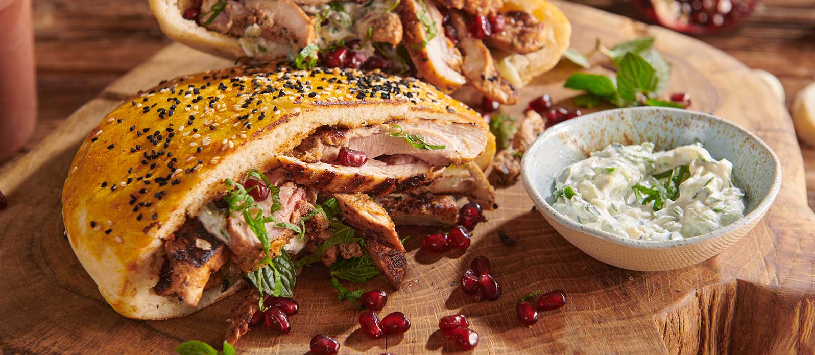 Chicken gyros with pita bread and tzatziki sauce | Recipe | Kikkoman