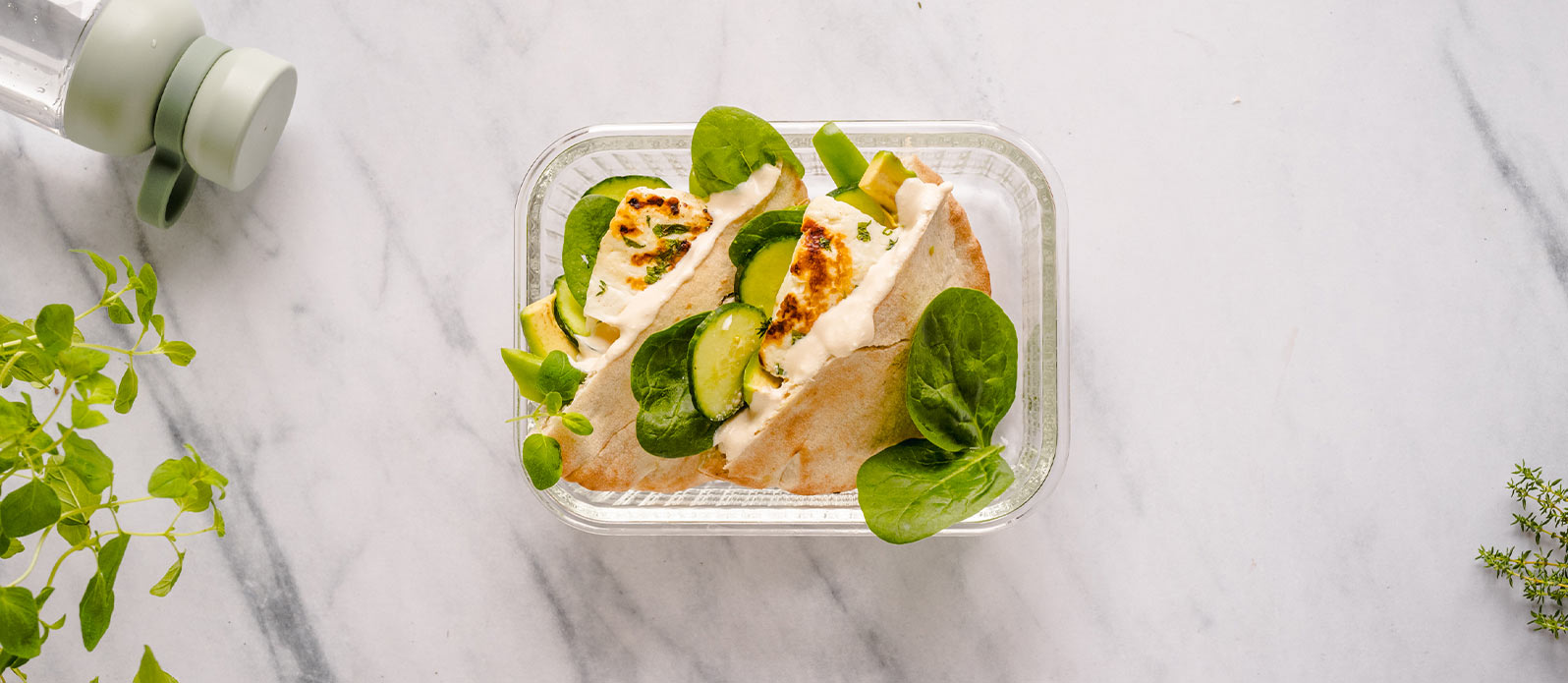 Pita stuffed with grilled halloumi | Recipe | Kikkoman