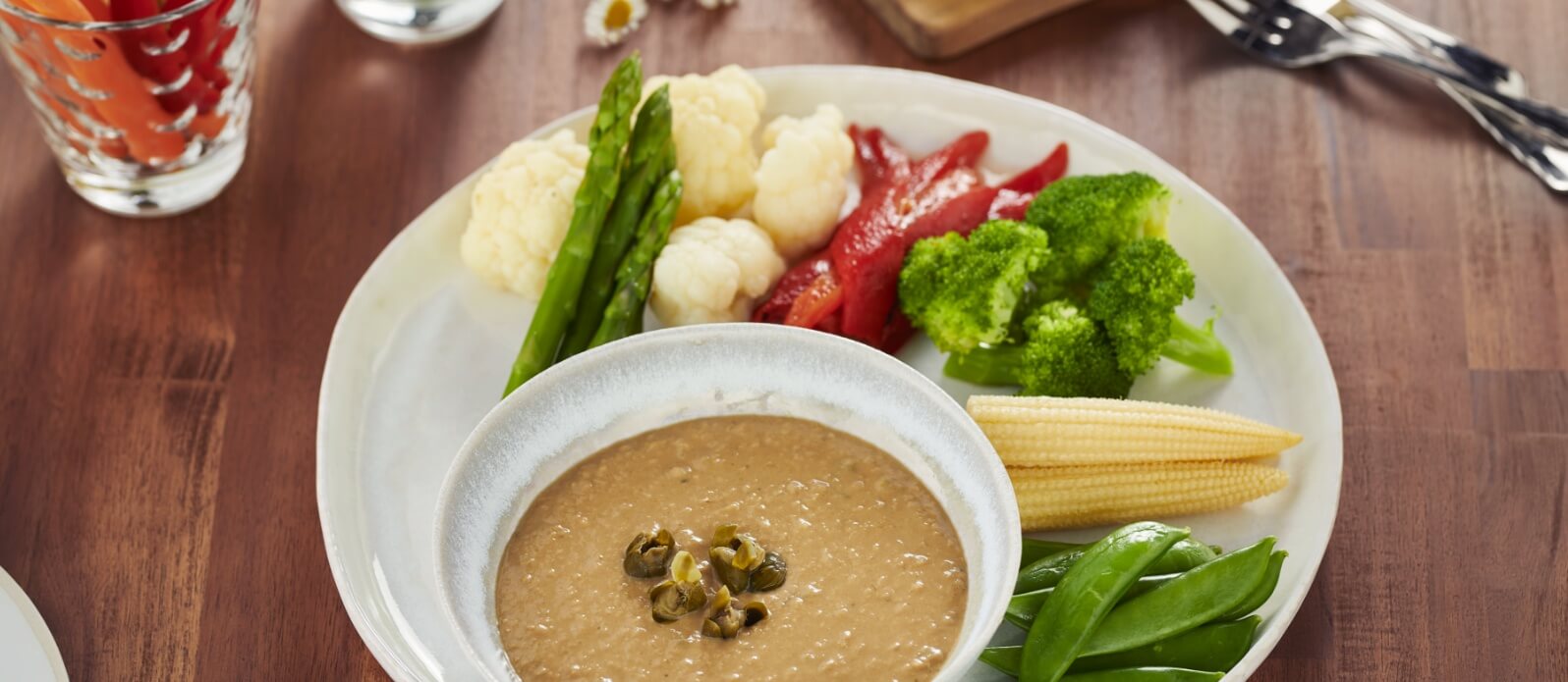 "Bagna cauda" dip with tofu and soy sauce | Kikkoman