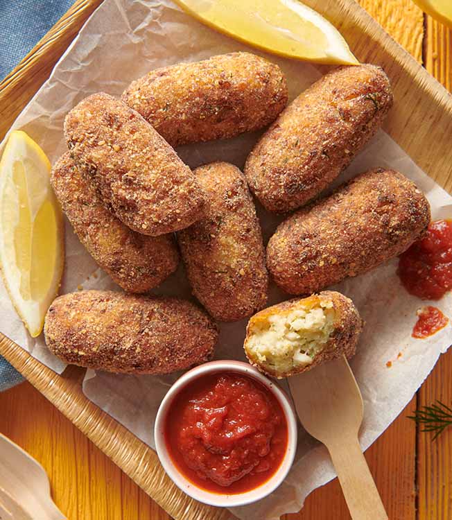 Cod & potato croquettes with tomato sauce | Recipe | Kikkoman