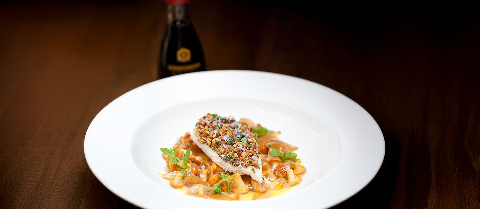 Crusted Chicken Breast with Soy Marinated Onions and Girolles | Recipe ...