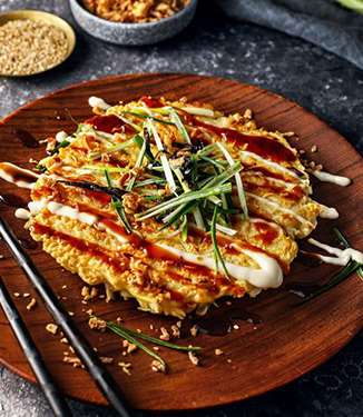 Japanese Okonomiyaki Cabbage Pancake with Teriyaki Garlic Sauce Recipe ...