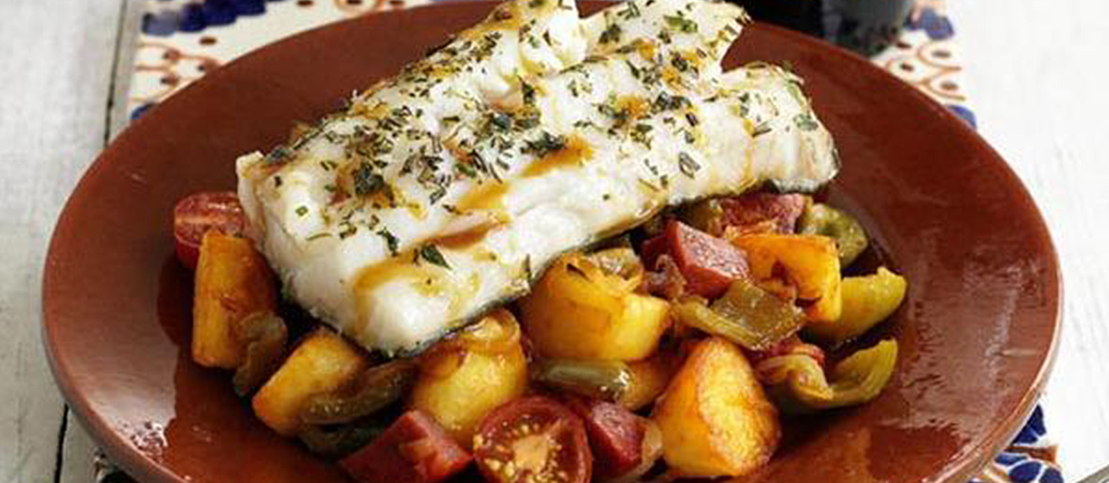 Spanish Pollack with Chorizo and sauteed potatoes | Recipe | Kikkoman