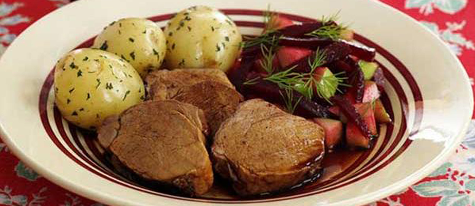 Glazed pork with beetroot salsa | Recipe | Kikkoman